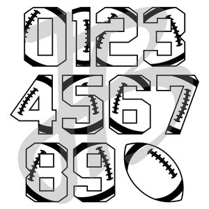 Football Numbers PNG SVG Sublimation Vinyl High Resolution - Etsy