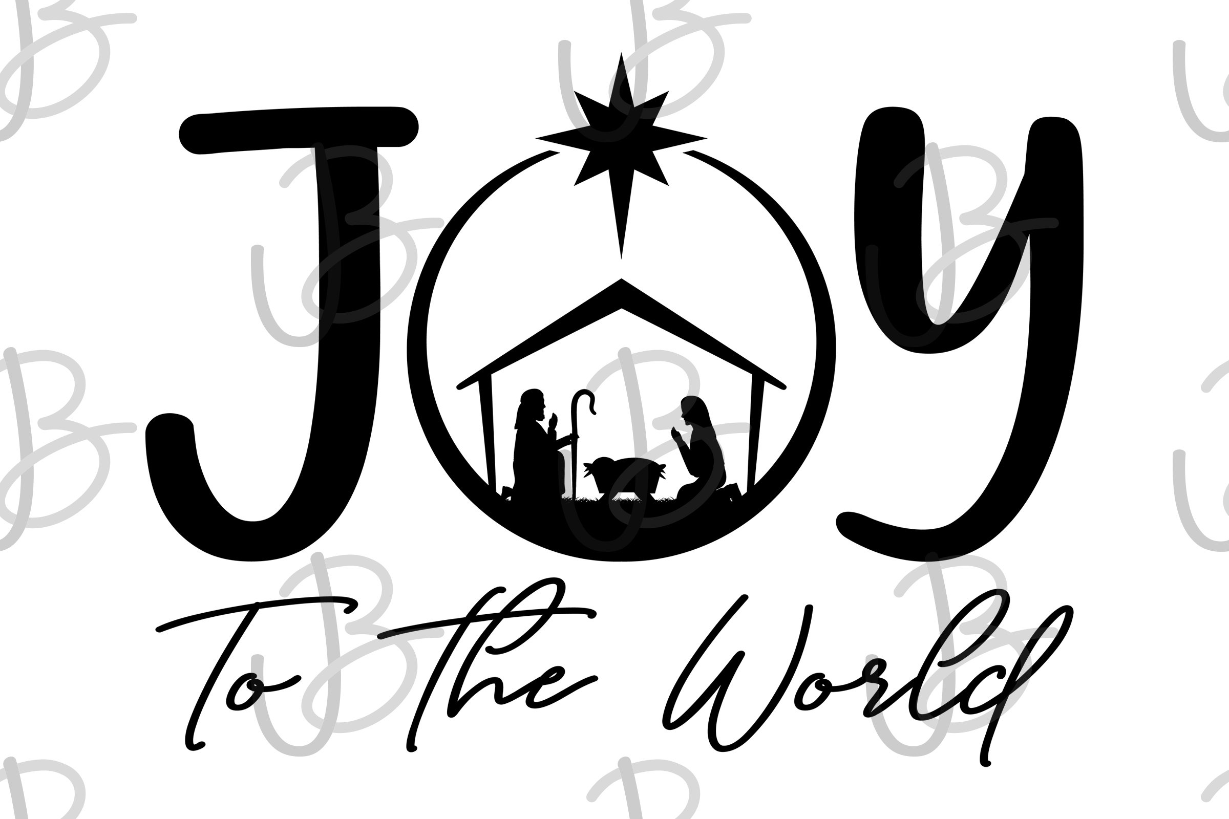 Joy Manger Outline Geometric Heart Nativity | Wood Cutout