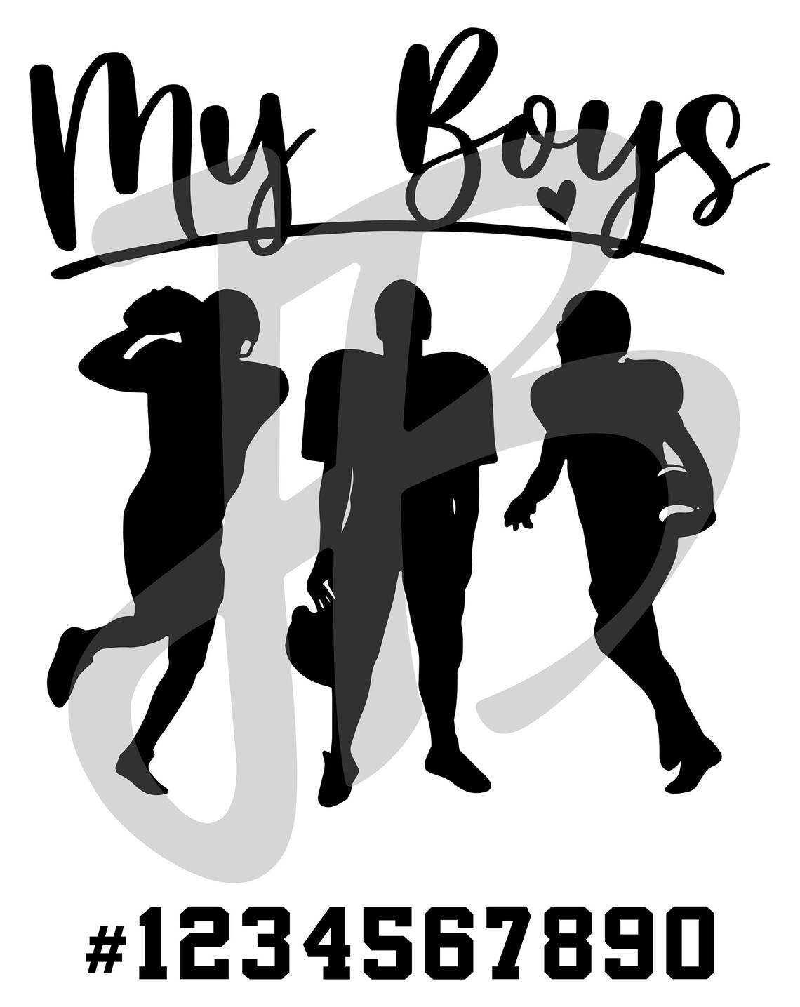 My Boys Custom Football Numbers Digital Design for Vinyl - Etsy