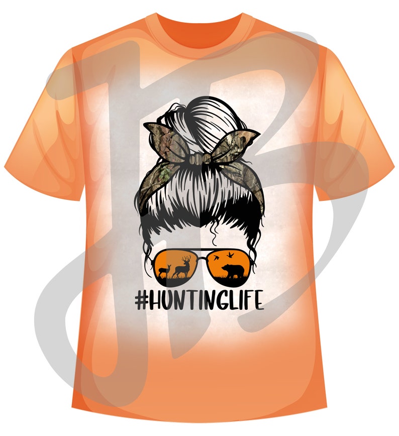 Hunting Life Messy Bun Deer Bear Duck Camo Digital Design - Etsy