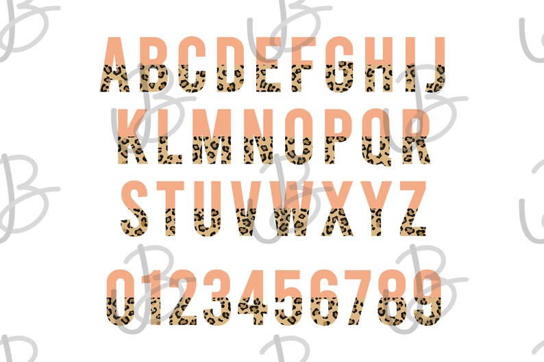 Half Leopard Custom Font Bundle SVG PNG Instant Digital Download - Etsy