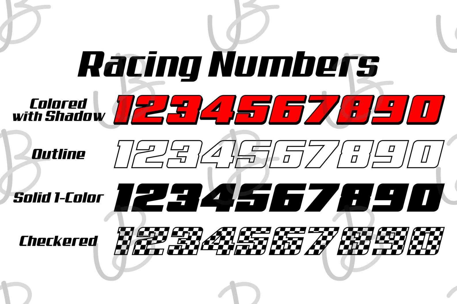 Racing Custom Numbers SVG PNG Instant Digital Download - Etsy