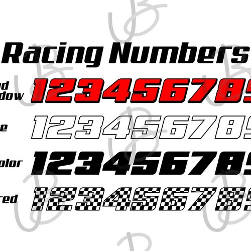 Racing Custom Numbers SVG PNG Instant Digital Download - Etsy