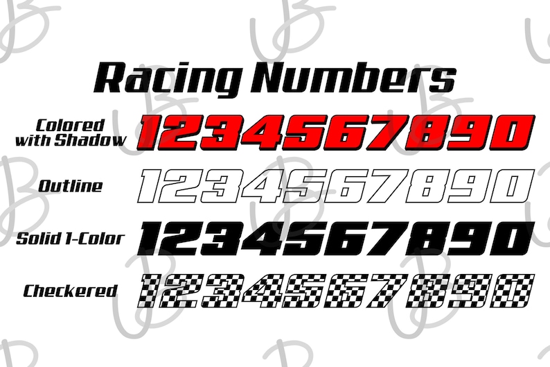 Racing Custom Numbers SVG PNG Instant Digital Download - Etsy