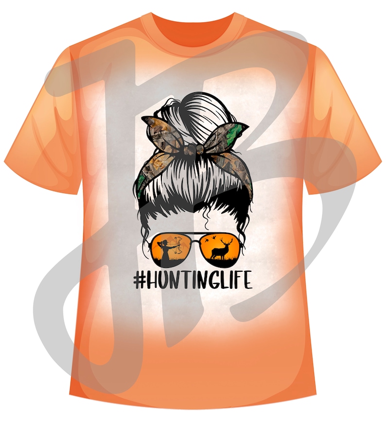 Hunting Life Messy Bun Deer Women Bow Duck Camo Digital Design - Etsy