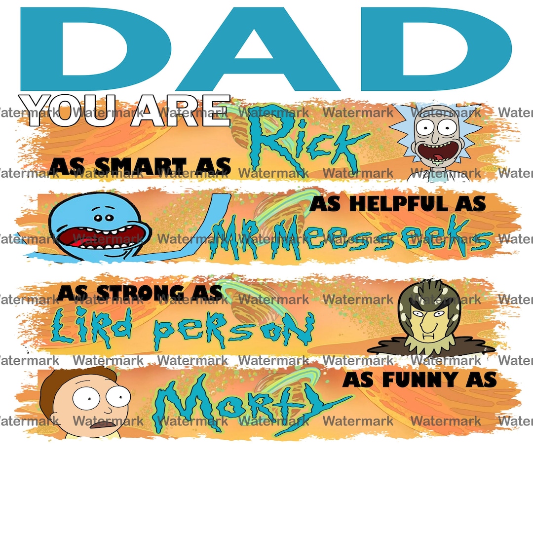 Dad Rick and Morty PNG, Retro Cartoon Dad Sublimation Design, Gift for ...
