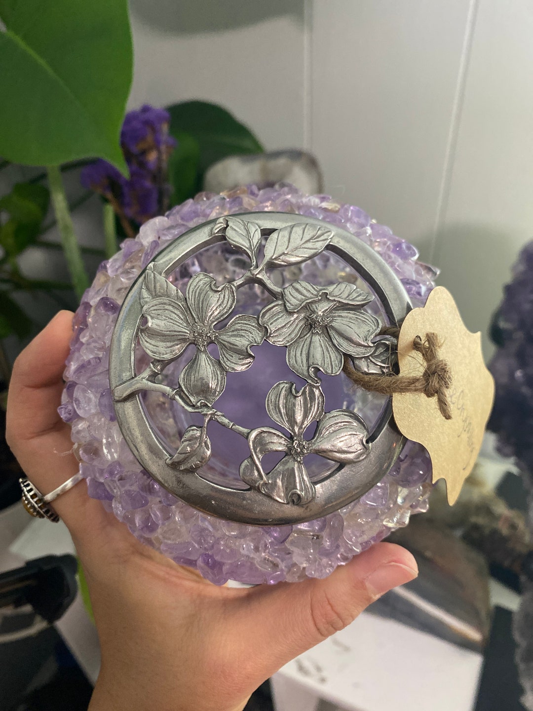 Handmade Glassware/ Repurposed Glassware/ Ametrine / Reiki Infused ...