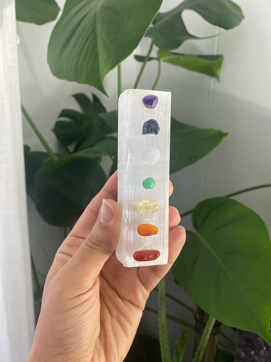 7 Chakras Magnet / Selenite / Selenite Magnet / Crystal Magnet ...