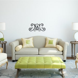 Monogram Initial Letter Wrought Iron Metal Scrolled Door Wall | Etsy