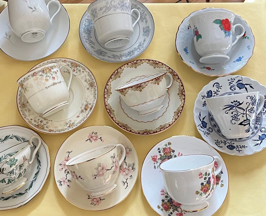 Free Ship! Gorgeous Vintage China Mismatch Tea Set for Gift, Decor ...