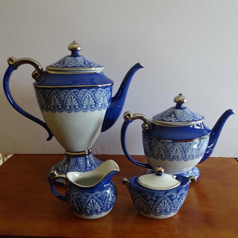 Free Ship Stunning Bombay Tea/coffee Set Beautiful Blue - Etsy