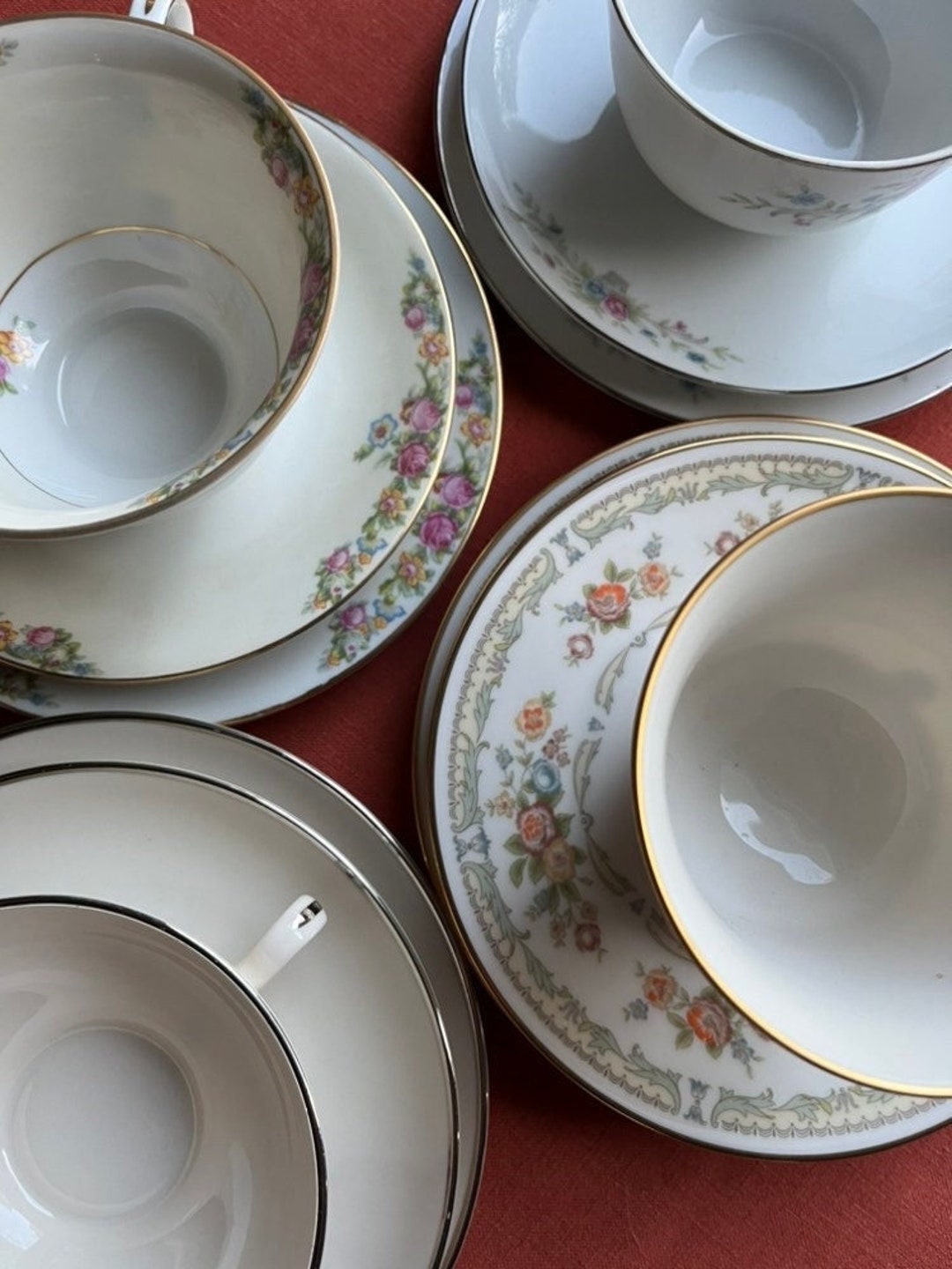 Mismatch Vintage China Tea/coffee Set for 4 for Anniversary, Holiday ...
