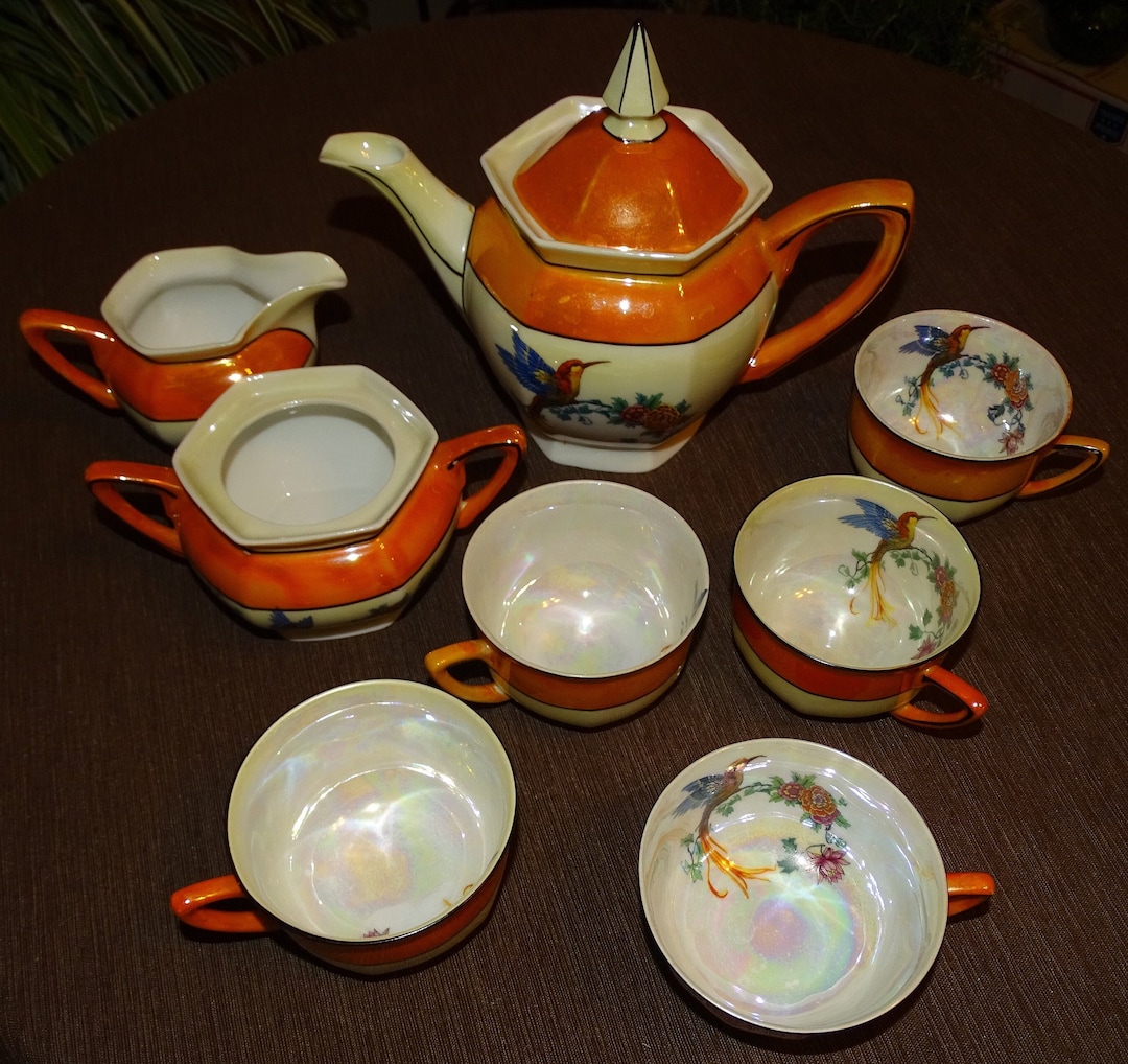 Free Ship Antique/vintage China,rudolstadt Germany, Orange Luster ...