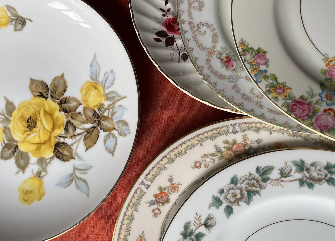 Mismatched Unique 6 Vintage China Dinner Plates Noritake,sango, Aladdin ...