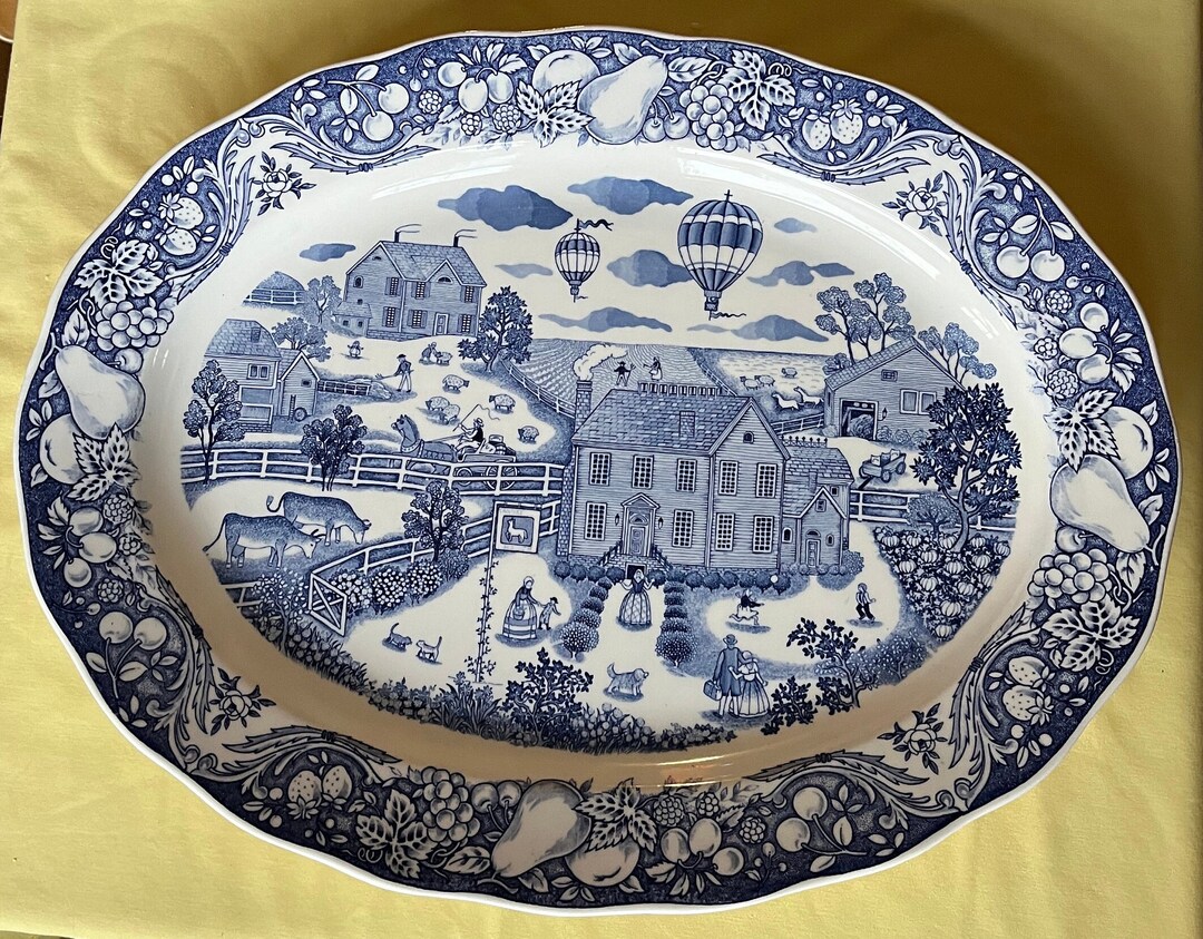 Pacific Ocean Marushin Japan, Beautiful Handpainted Lg Platter/tray for ...