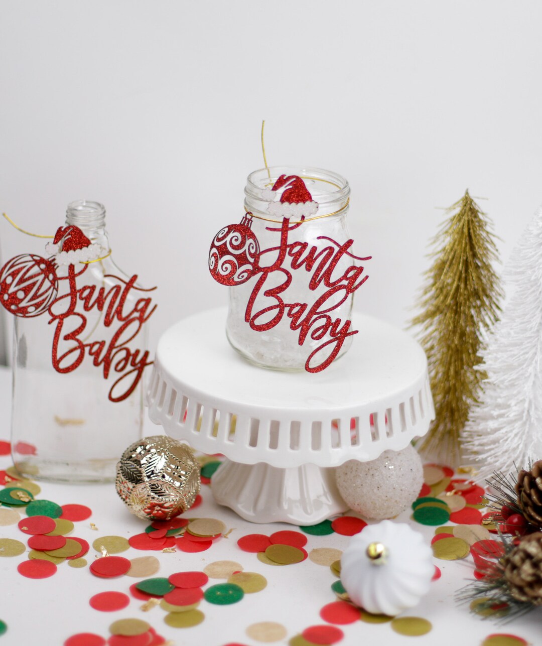 Santa Baby, Christmas Baby Shower, Holiday Baby Shower, Mason Jar Tags ...