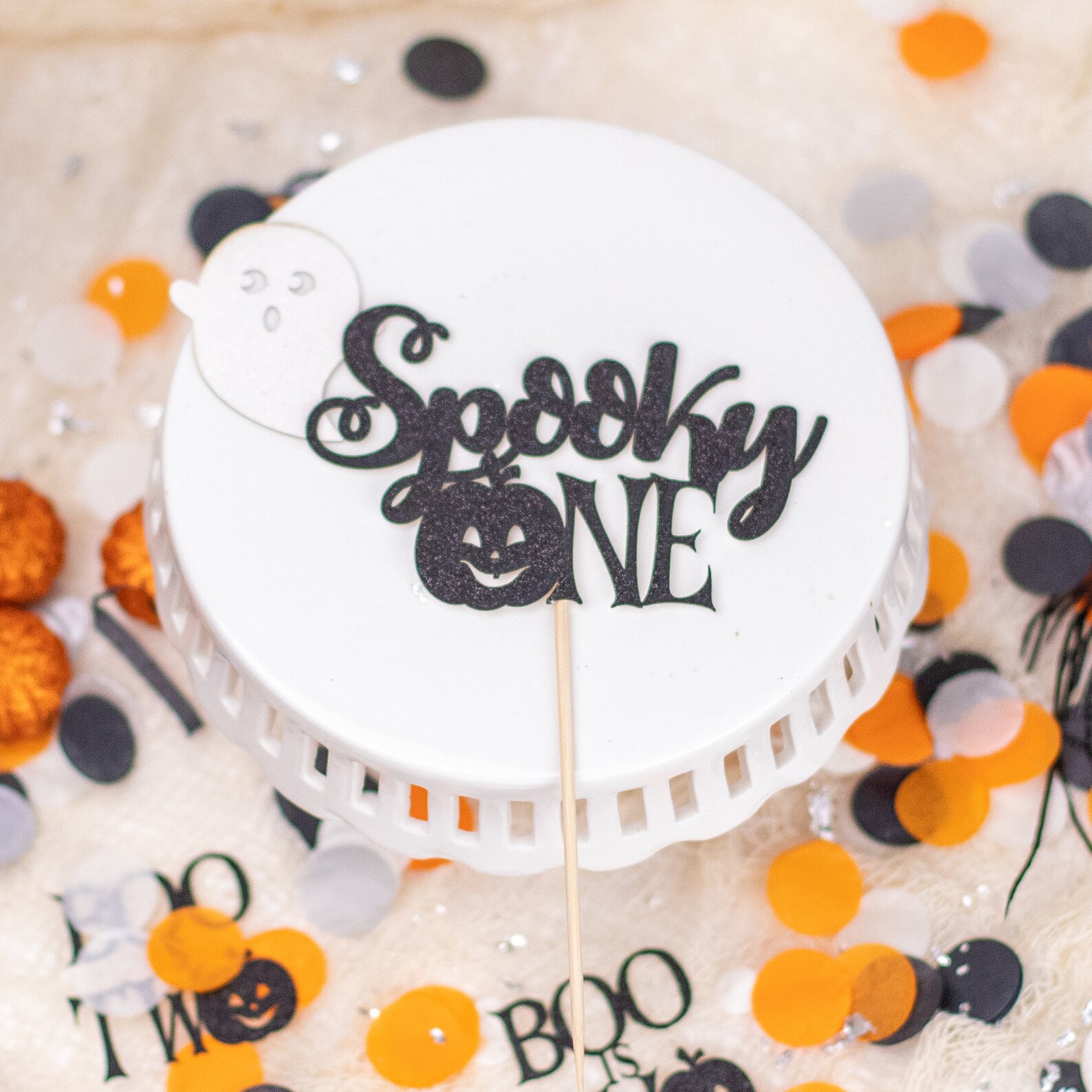 Halloween 1st Birthday Centerpiece, Spooky One, Cake Topper, 1st ...
