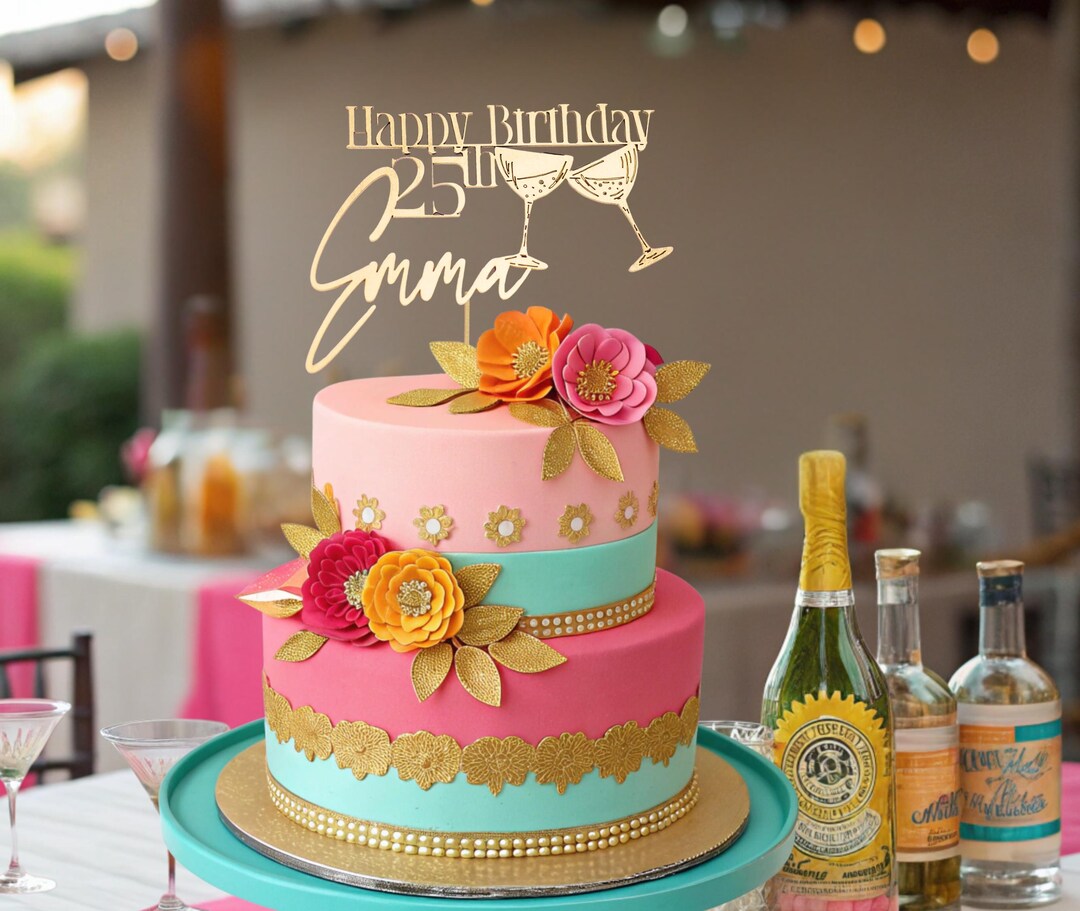 Birthday Custom Cake Topper, Birthday Decorations Women, Cake Topper ...