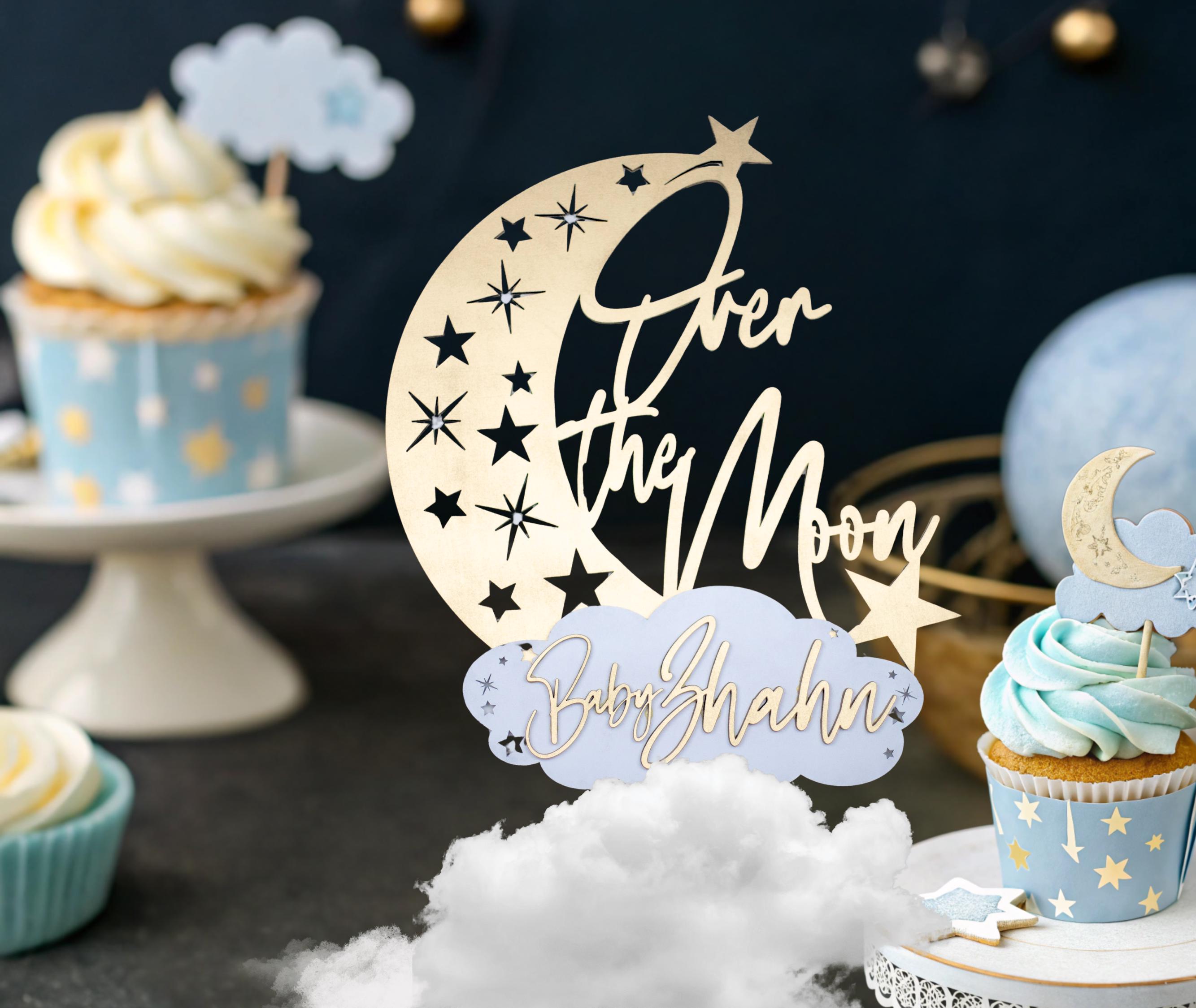 Over the Moon Baby Shower, Custom Baby Shower Decoration, Baby Shower ...