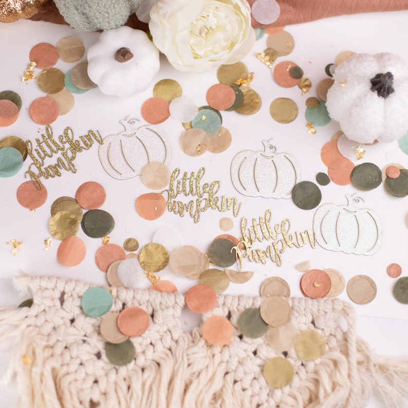 Little Pumpkin Baby Shower, Fall Baby Shower, Baby Shower Confetti ...