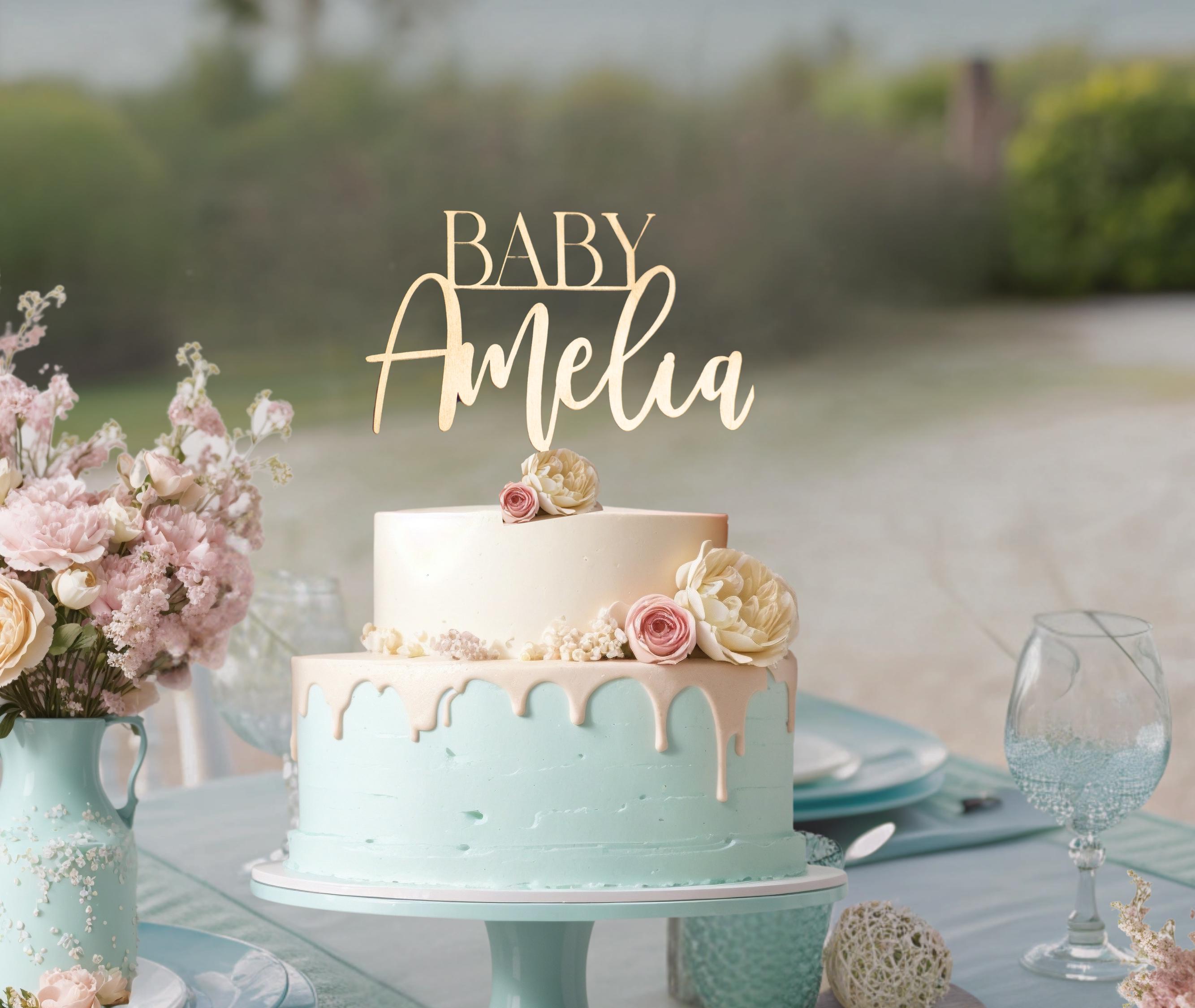 Baby Shower Cake Topper, Custom Cake Toppers Baby, Personalized Baby ...