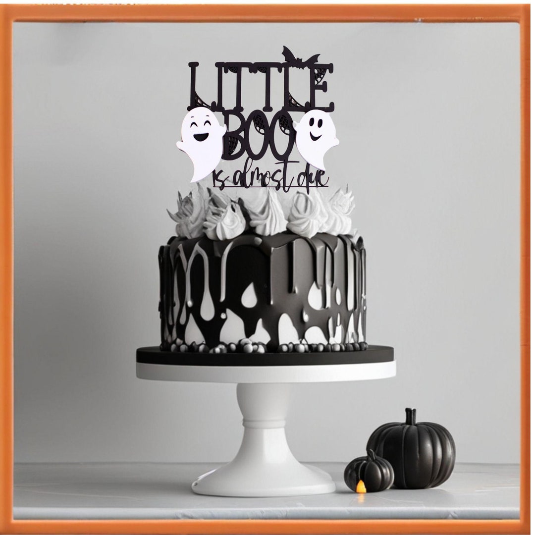 Halloween Baby Shower, Cake Topper, A Little Boo is Almost Due, Baby ...