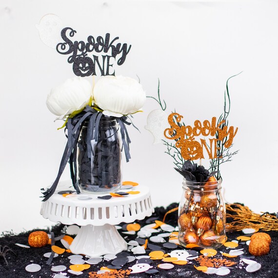 Halloween 1st Birthday Centerpiece, Spooky One, Cake Topper, 1st ...