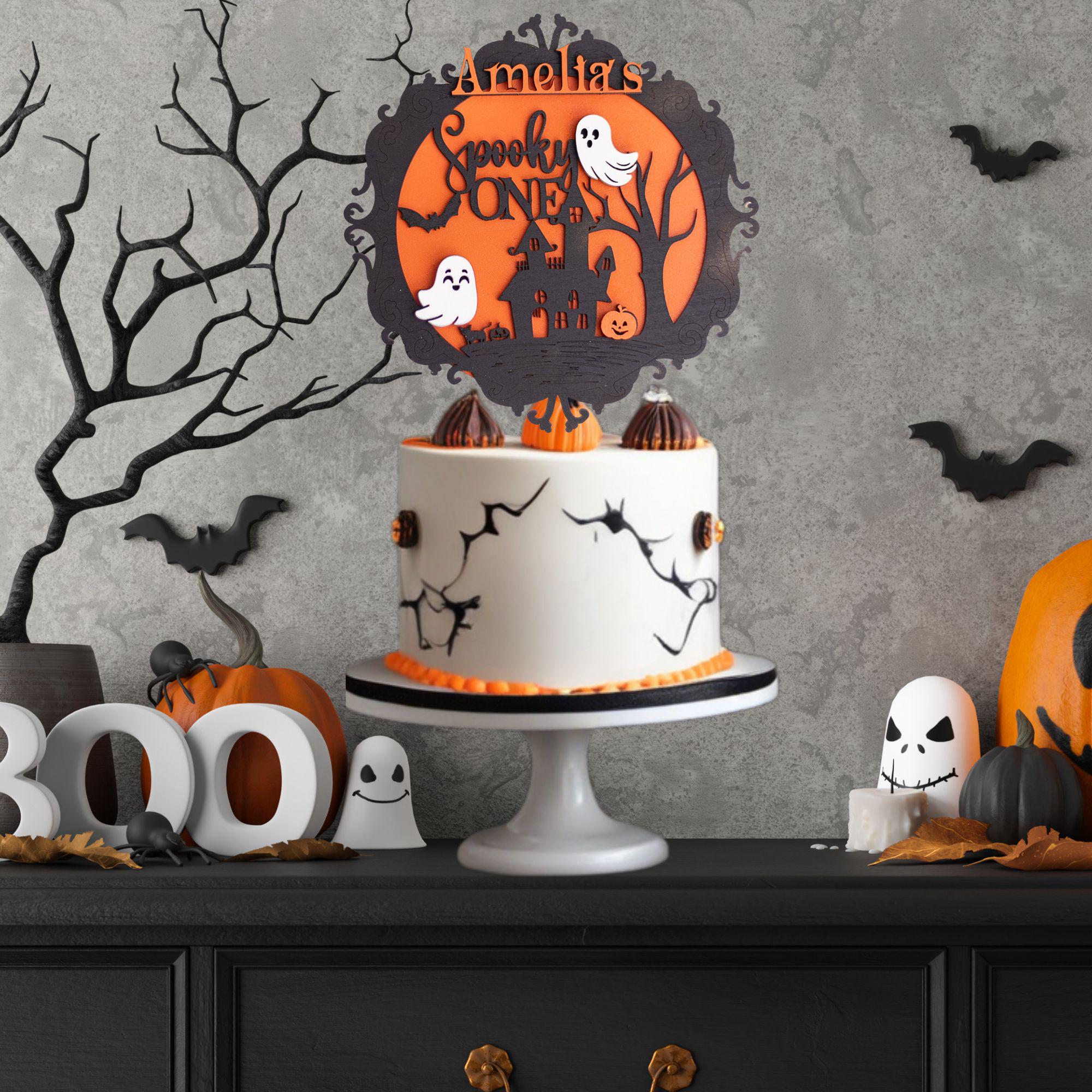 Halloween Birthday, 1st Birthday, Spooky One Birthday, Custom Cake ...