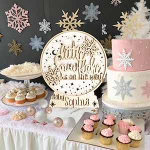 A Little Snowflake is on the Way Baby Shower Centerpiece, Winter ...