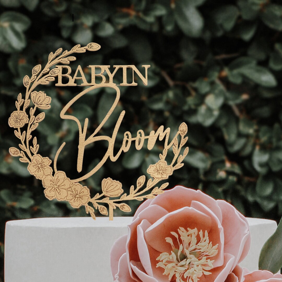 Baby in Bloom, Baby Shower Cake Topper, Floral Baby Shower, Baby Shower ...