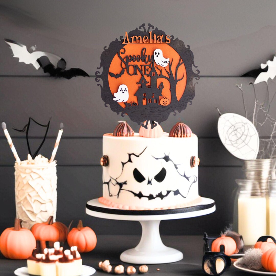 Halloween Birthday, 1st Birthday, Spooky One Birthday, Custom Cake ...