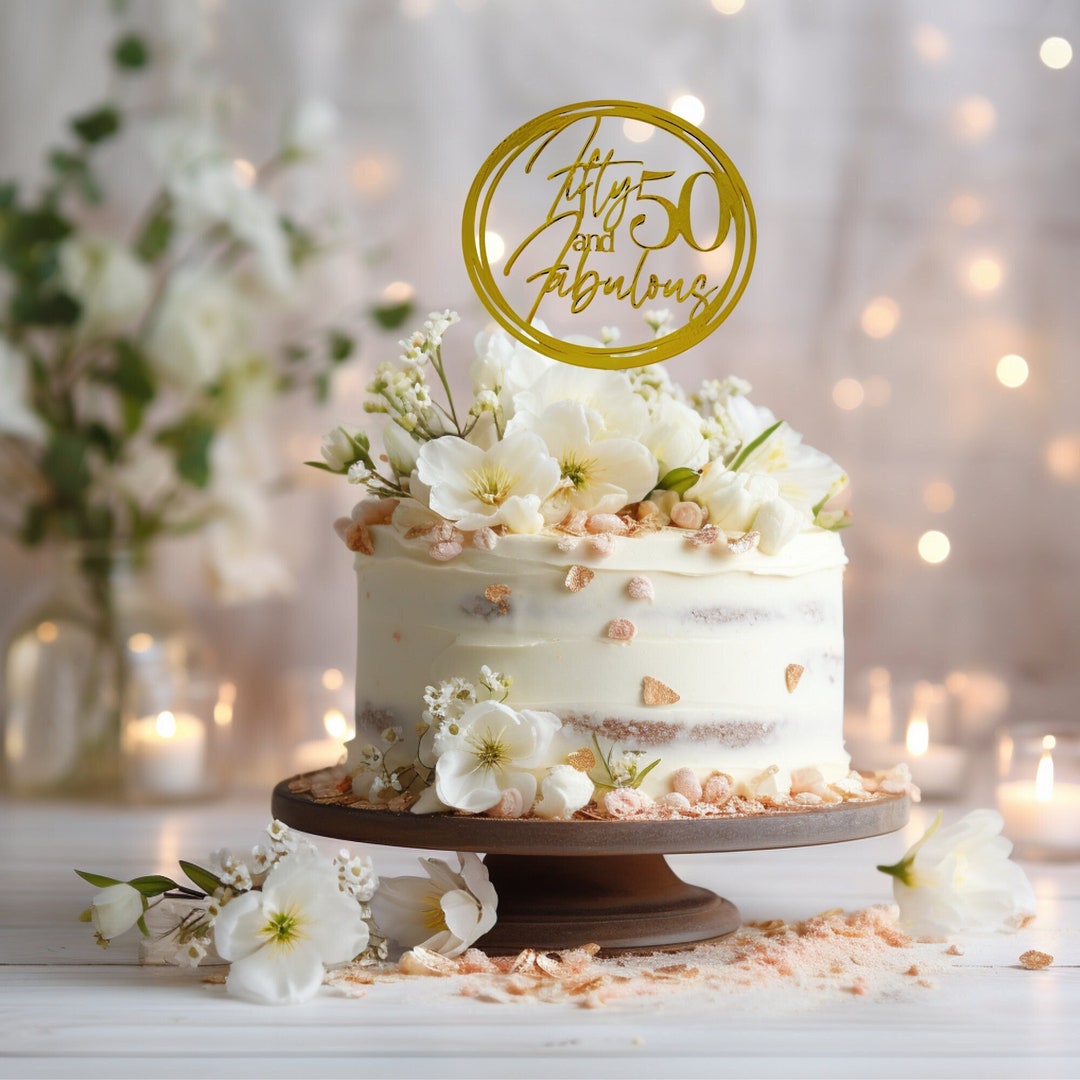 50th Birthday Cake Topper, Birthday Cake Topper, Custom Cake Topper ...