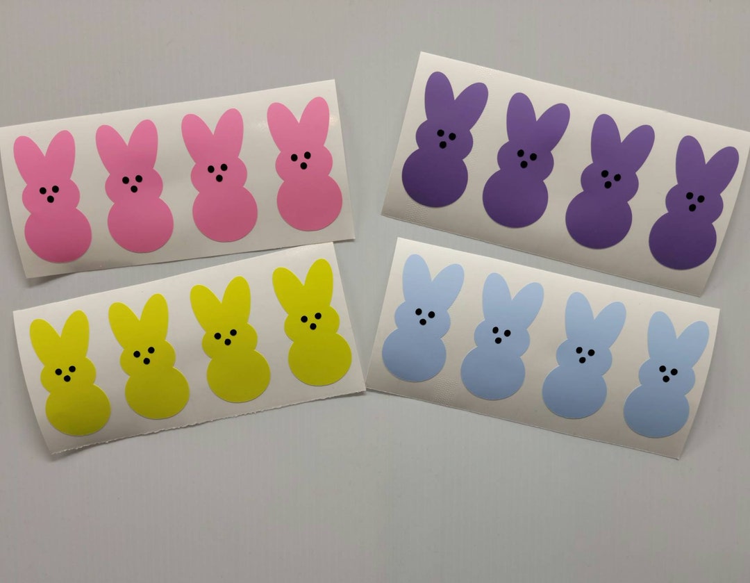 Set of 16 Easter Bunny Vinyl Decals Stickers Peeps Rabbit - Etsy