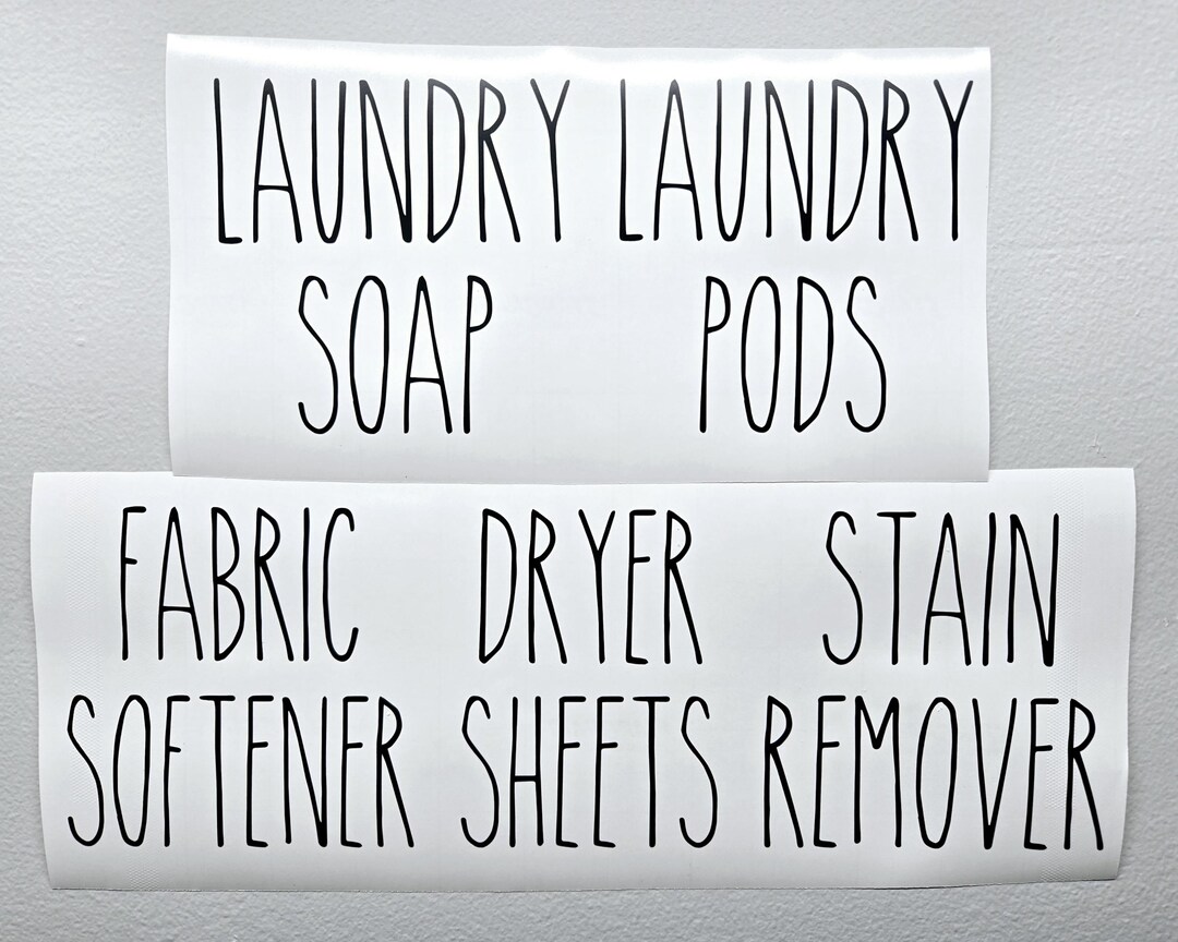 Set of 5 Vinyl Laundry Room Labels Decals Stickers Rae Dunn Inspired ...