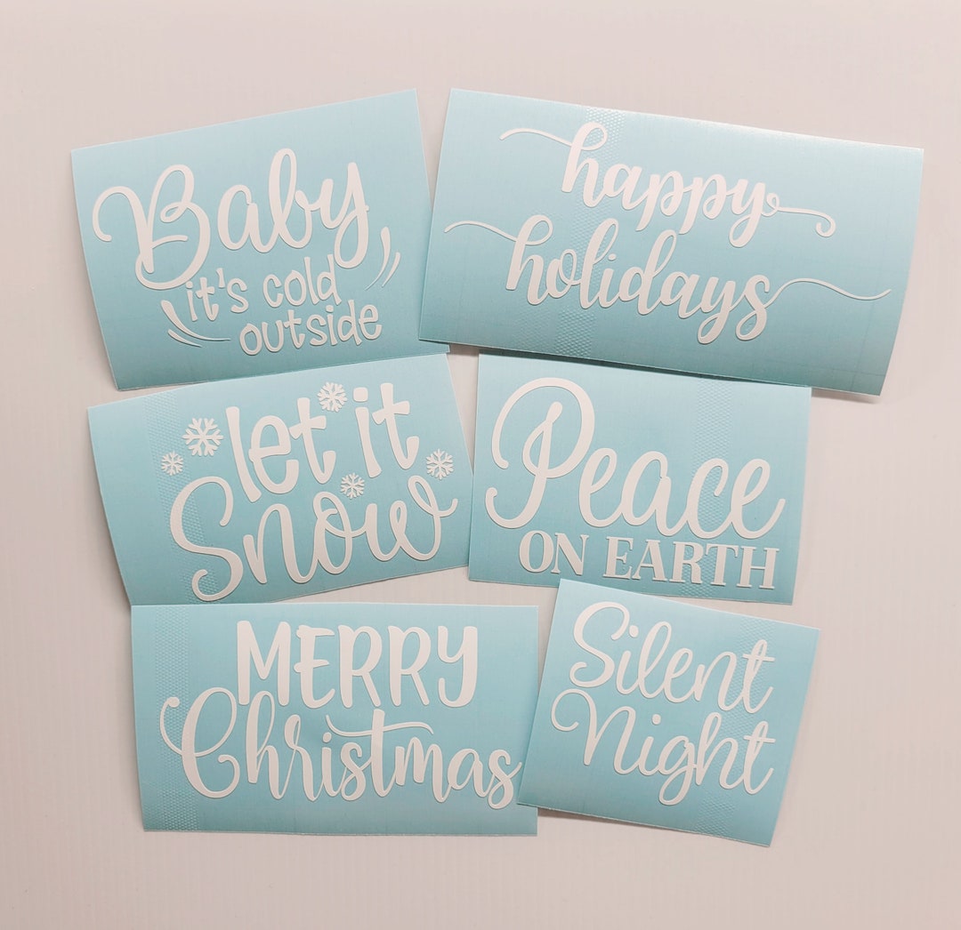 Set of 6 Christmas Winter Sayings Quotes Vinyl Decals Stickers ...