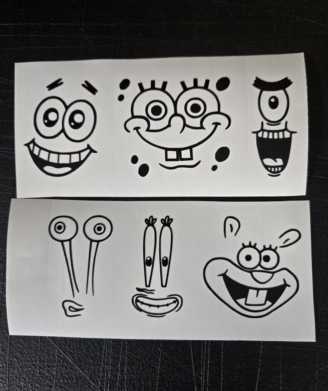 Set of 6 Character Faces Vinyl Decals Stickers for Christmas Ornaments ...