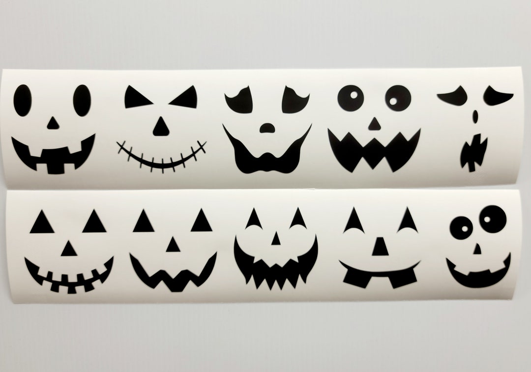 Set of 10 Fall Halloween Vinyl Decals Stickers Pumpkin Jack O Lantern ...