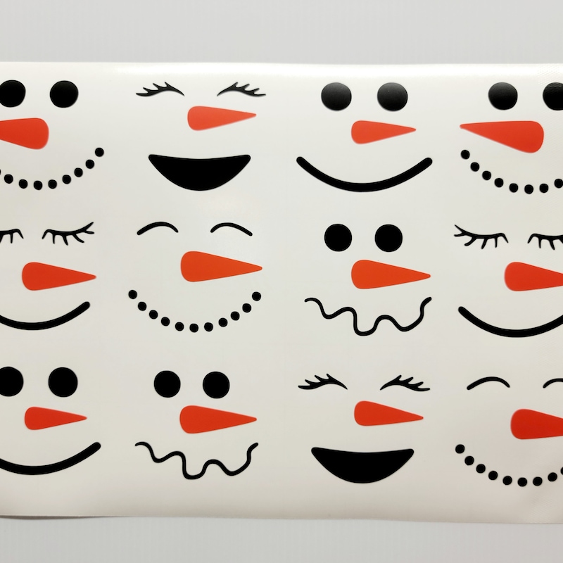 Snowman Face Stickers - Etsy