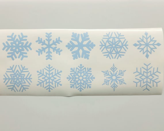 Set of 10 Snowflake Vinyl Decals Stickers Christmas Ornaments - Etsy