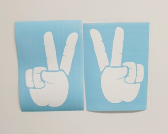 Wave Peace Sign Mirror Vinyl Decal Sticker More Colors 4x4 | Etsy