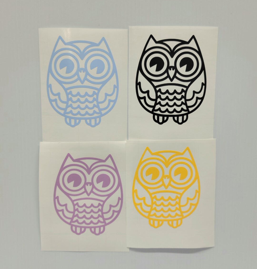 Owl Vinyl Decal Sticker for Laptops Tumblers Cellphones Mirrors Hoot ...