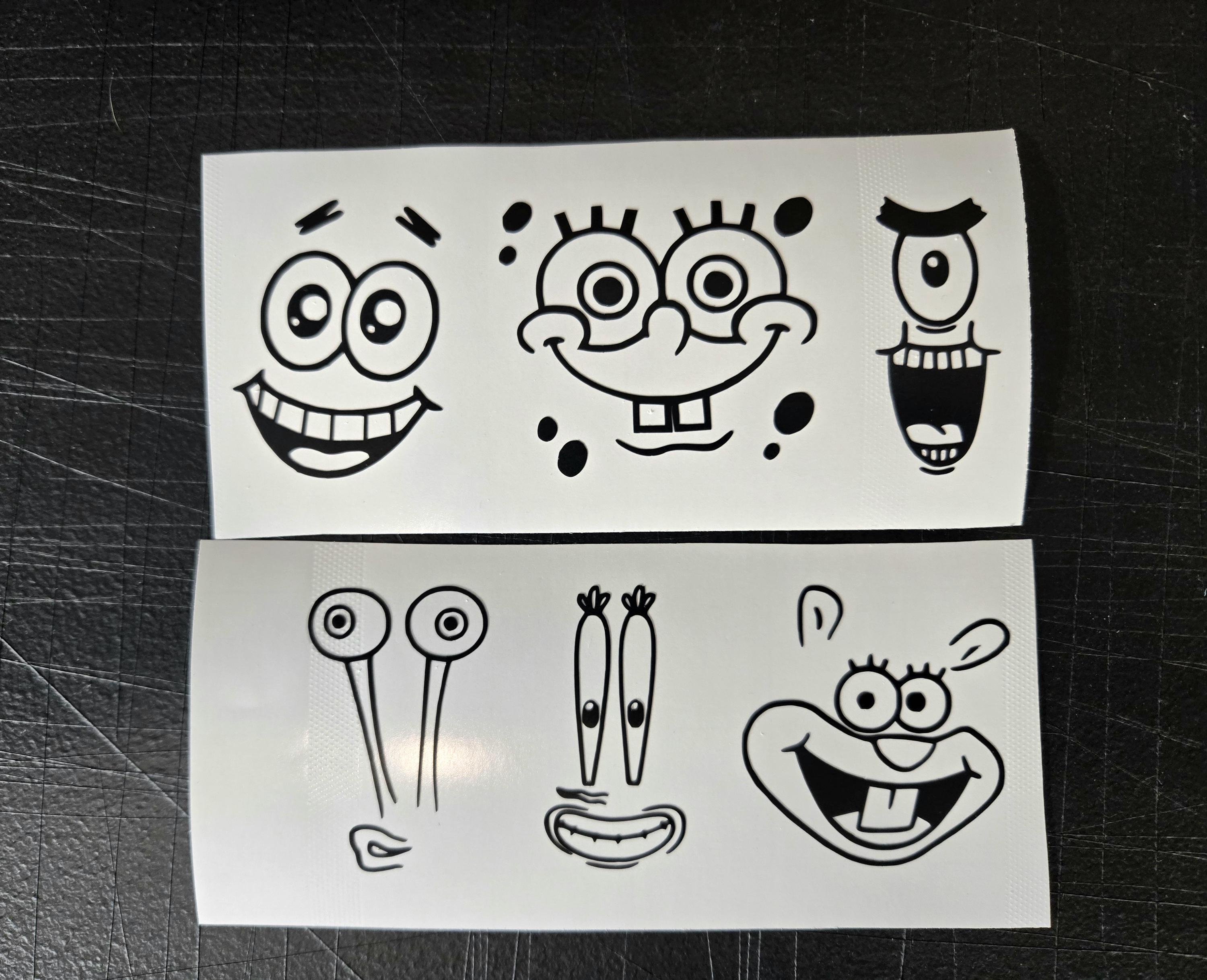 Set of 6 Character Faces Vinyl Decals Stickers for Christmas Ornaments ...