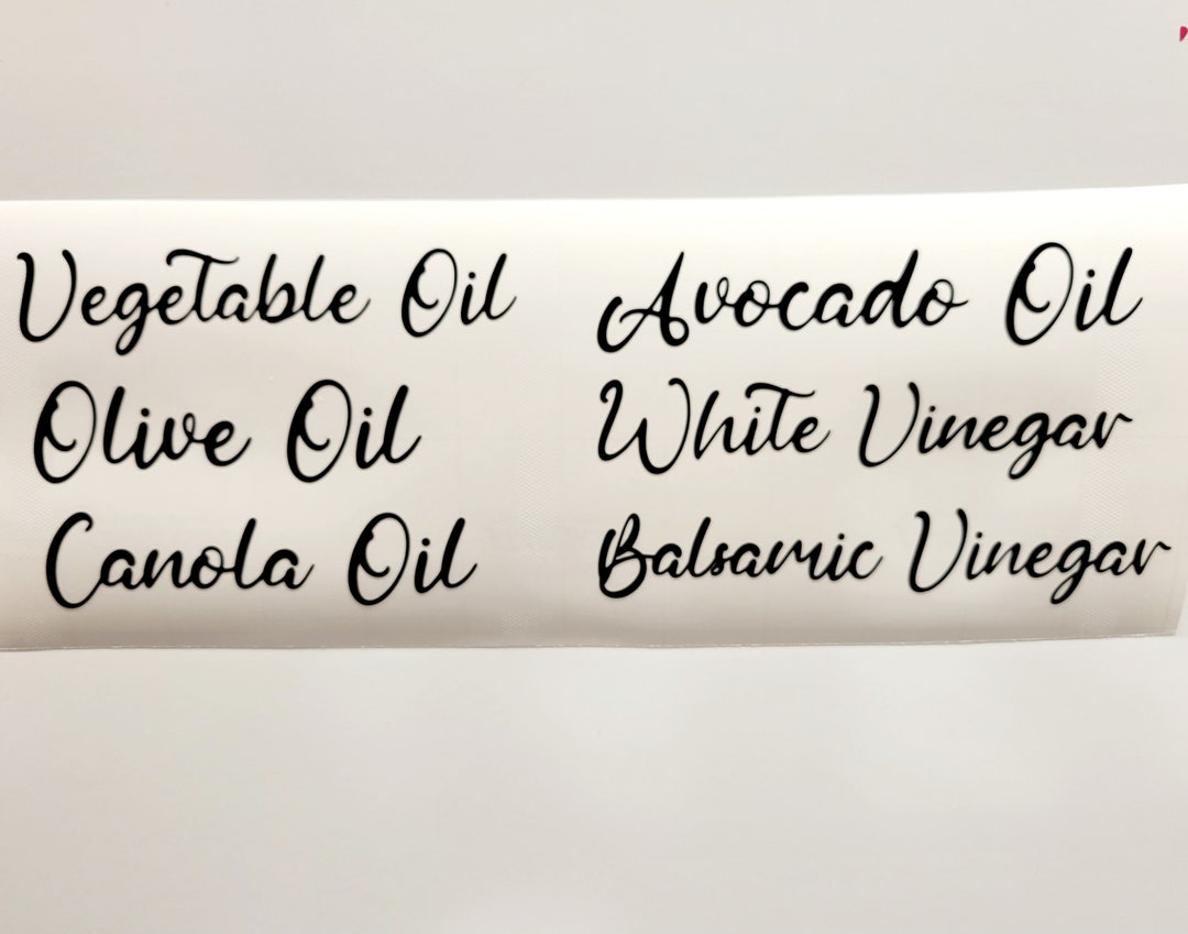 Oil and Vinegar Bottle Labels Vinyl Decal Sticker - Etsy