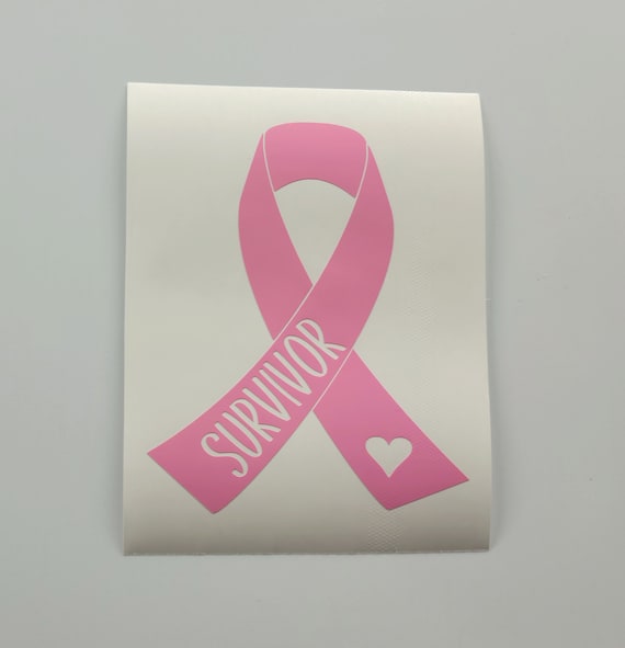 Pink Breast Cancer Survivor Awareness Ribbon Vinyl Decal - Etsy
