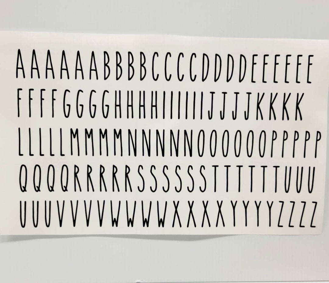 Set of Alphabet Letters Vinyl Decals Rae Dunn Inspired 1" Tall ...