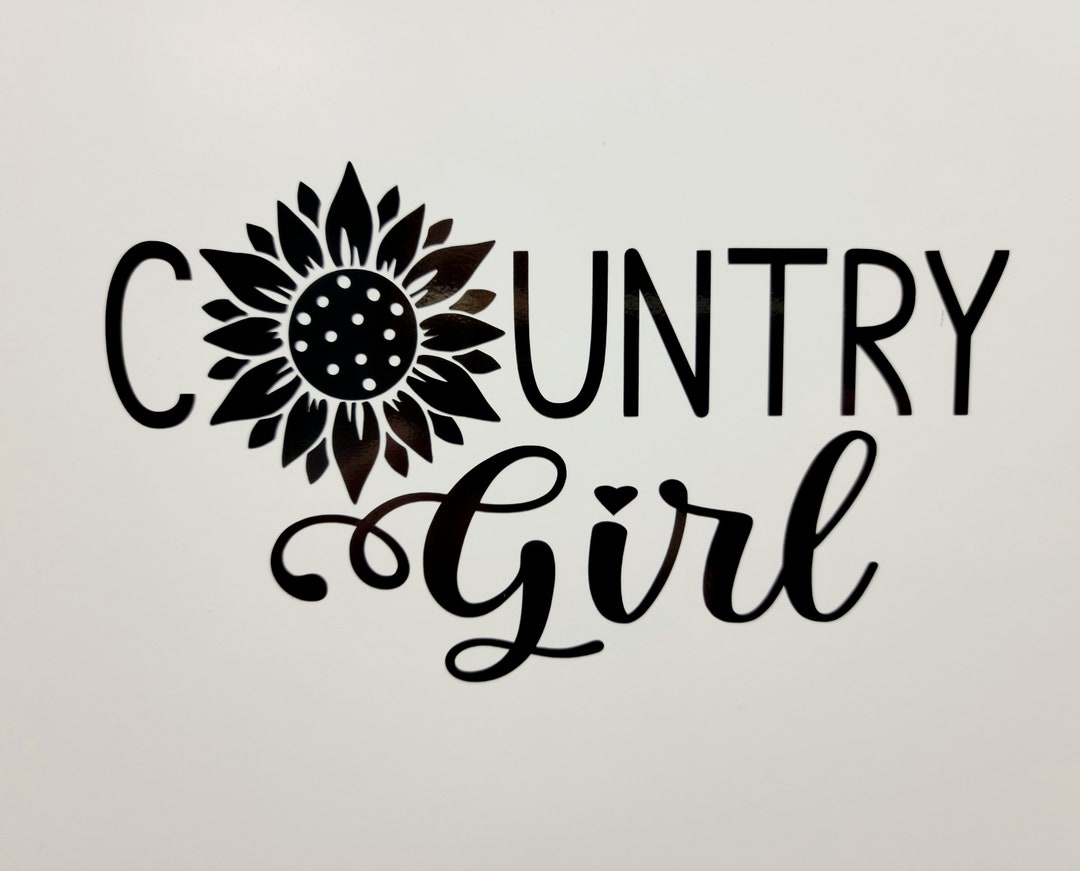 Country Girl Sunflower Vinyl Decal Car Truck Windows Bumper Sticker ...