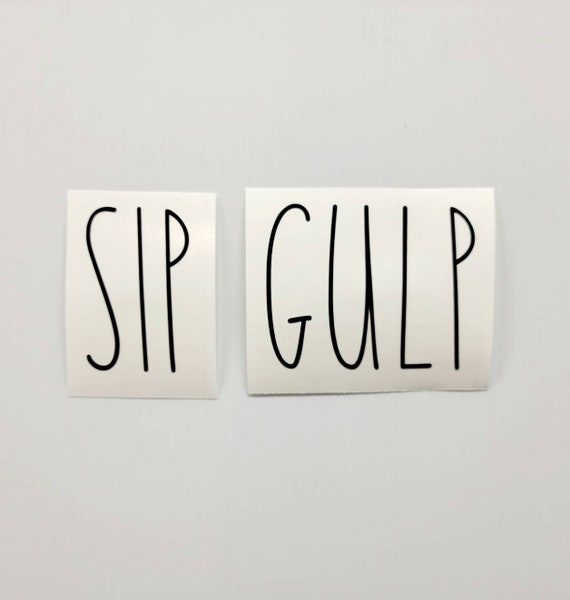 Set of 2 Sip and Gulp Vinyl Decals Stickers Rae Dunn Inspired | Etsy