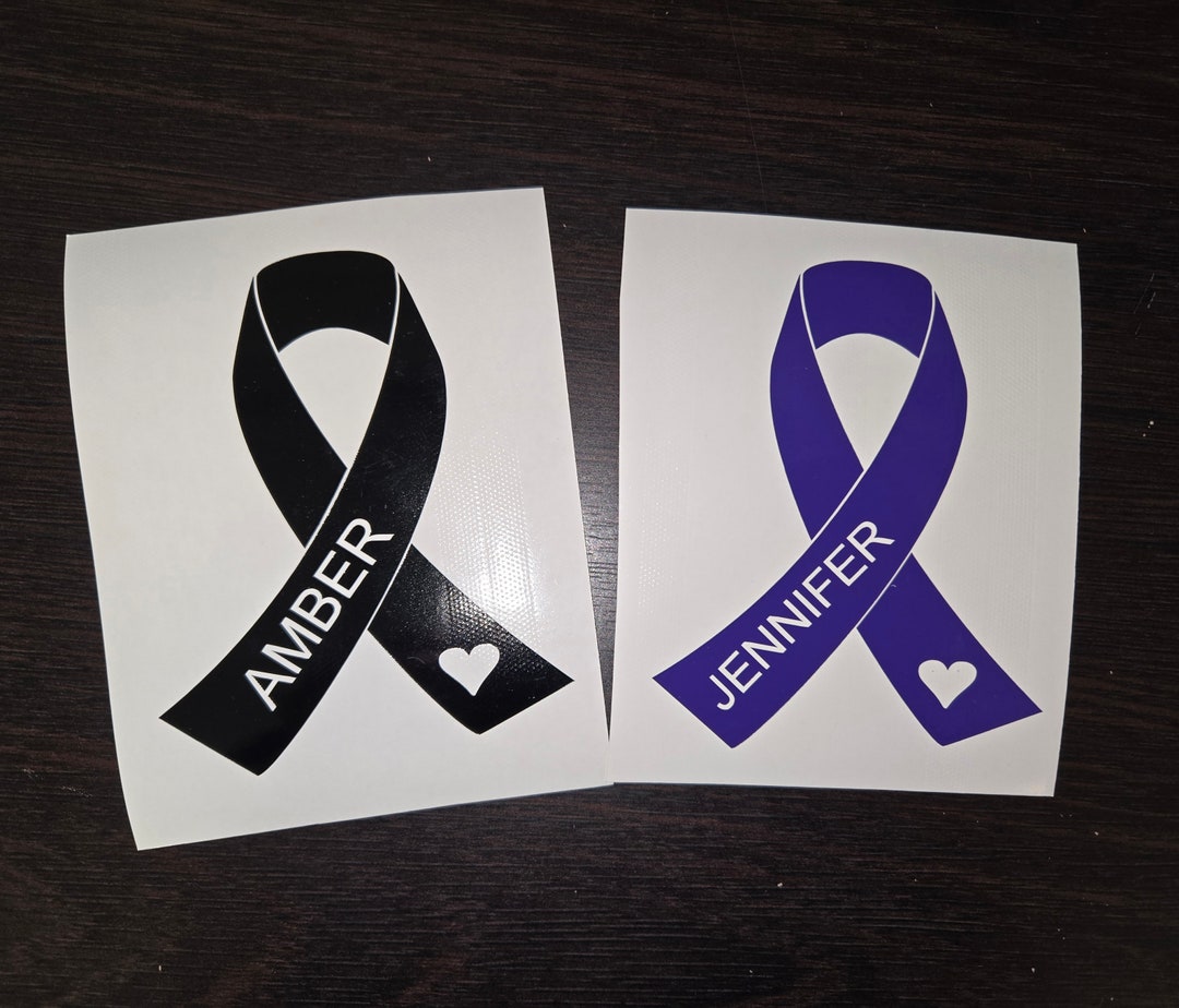Custom Name Cancer Awareness Ribbon Vinyl Decal Sticker Car Truck ...