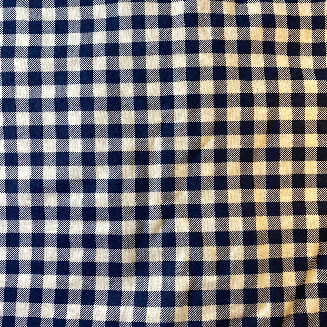 Vintage Sheet - Full Flat, Dark Blue, White, Checkered, 100% Cotton ...