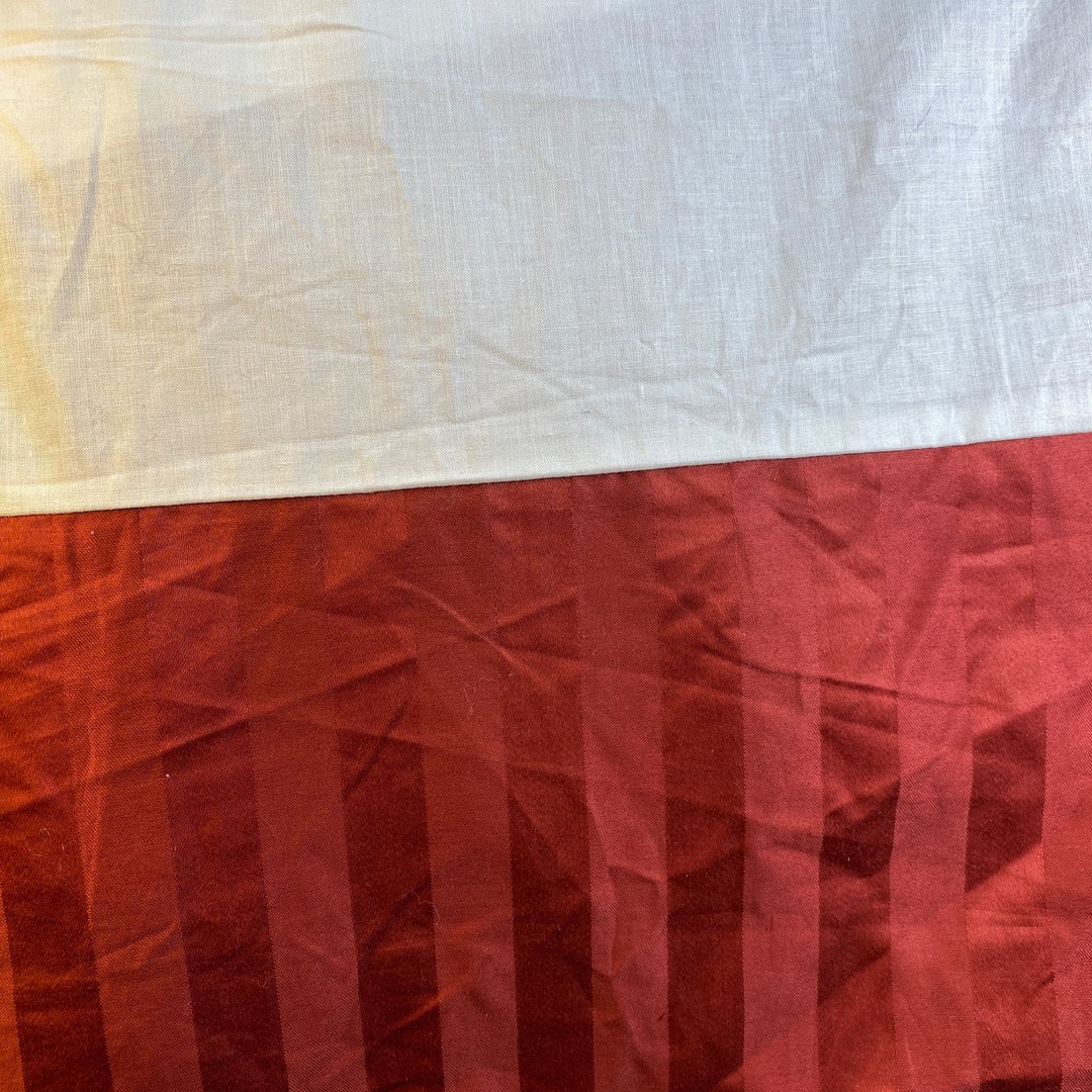 Full Bedskirt / Dust Ruffle Box Pleated Red Damask Stripes 100% Cotton ...